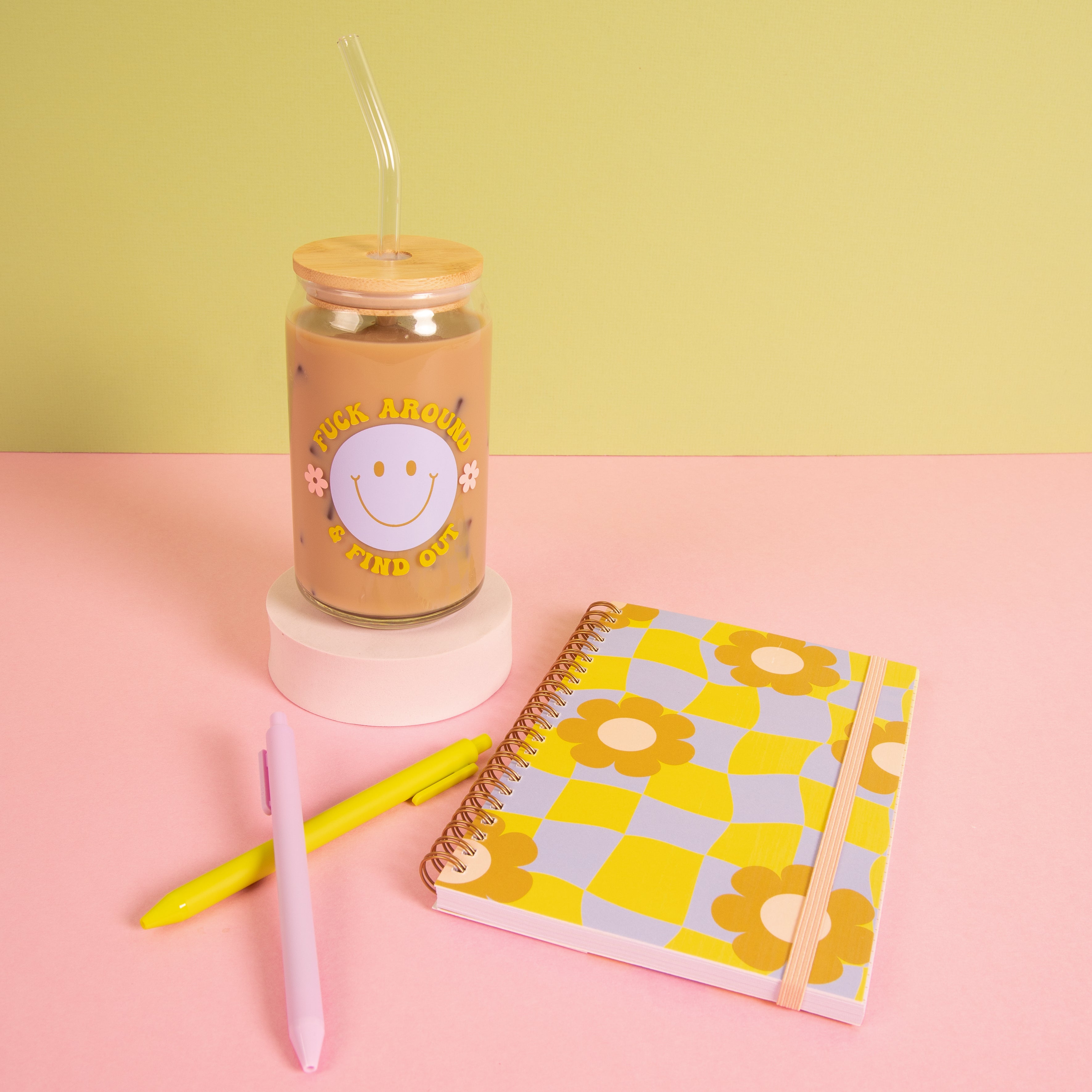 Can Glass w/ Lid + Straw– Talking Out Of Turn