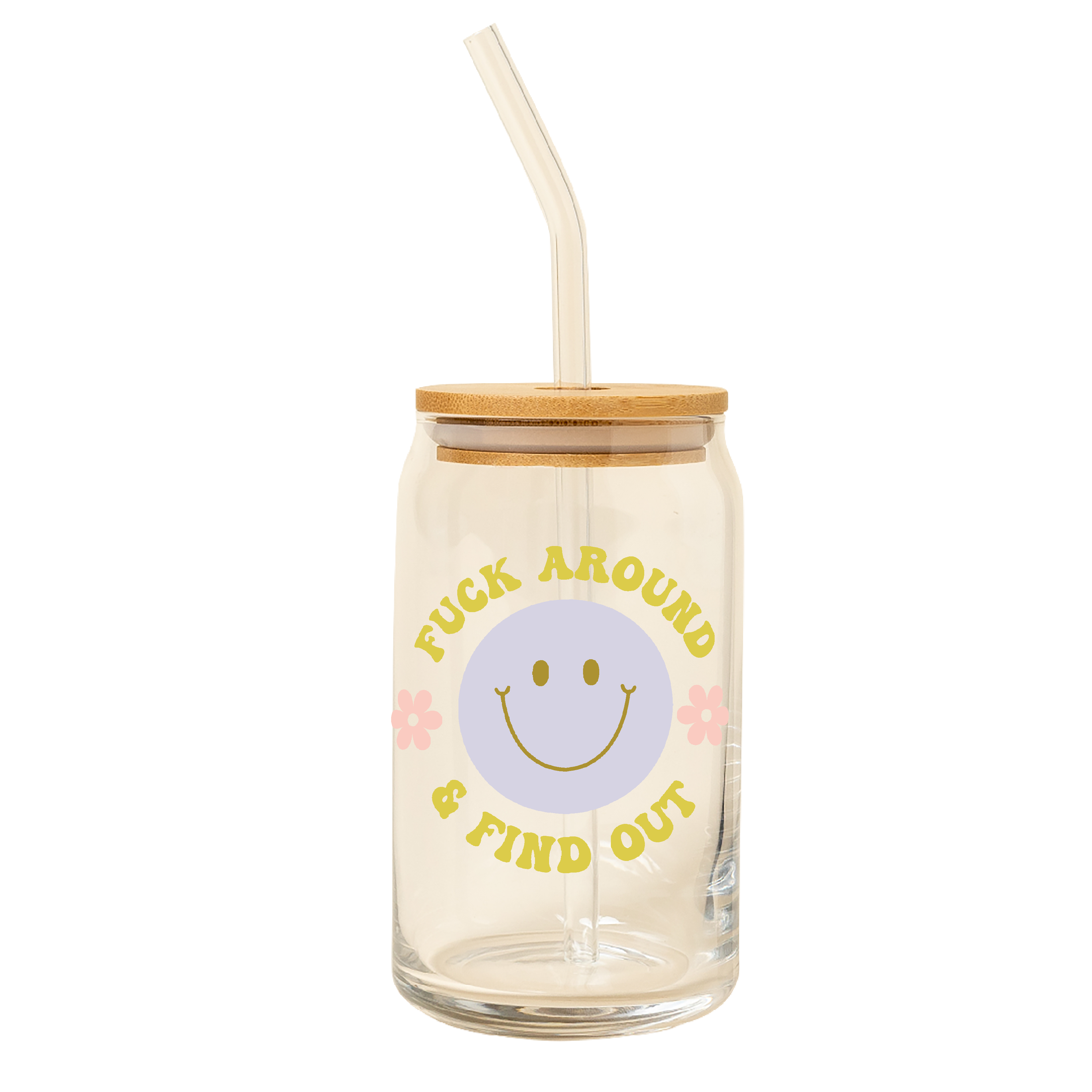 Can Glass w/ Lid + Straw– Talking Out Of Turn