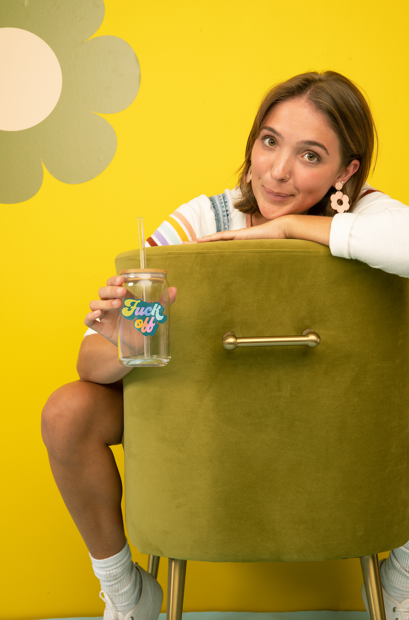 Can Glass w/ Lid + Straw– Talking Out Of Turn