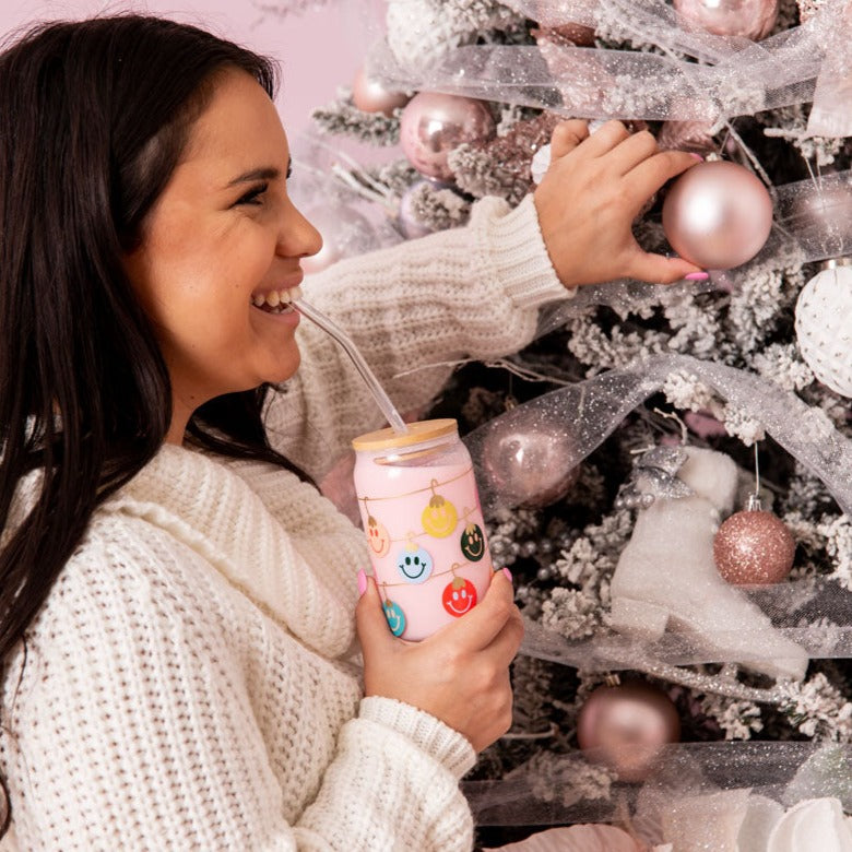 Holiday Can Glass w/Lid + Straw– Talking Out Of Turn