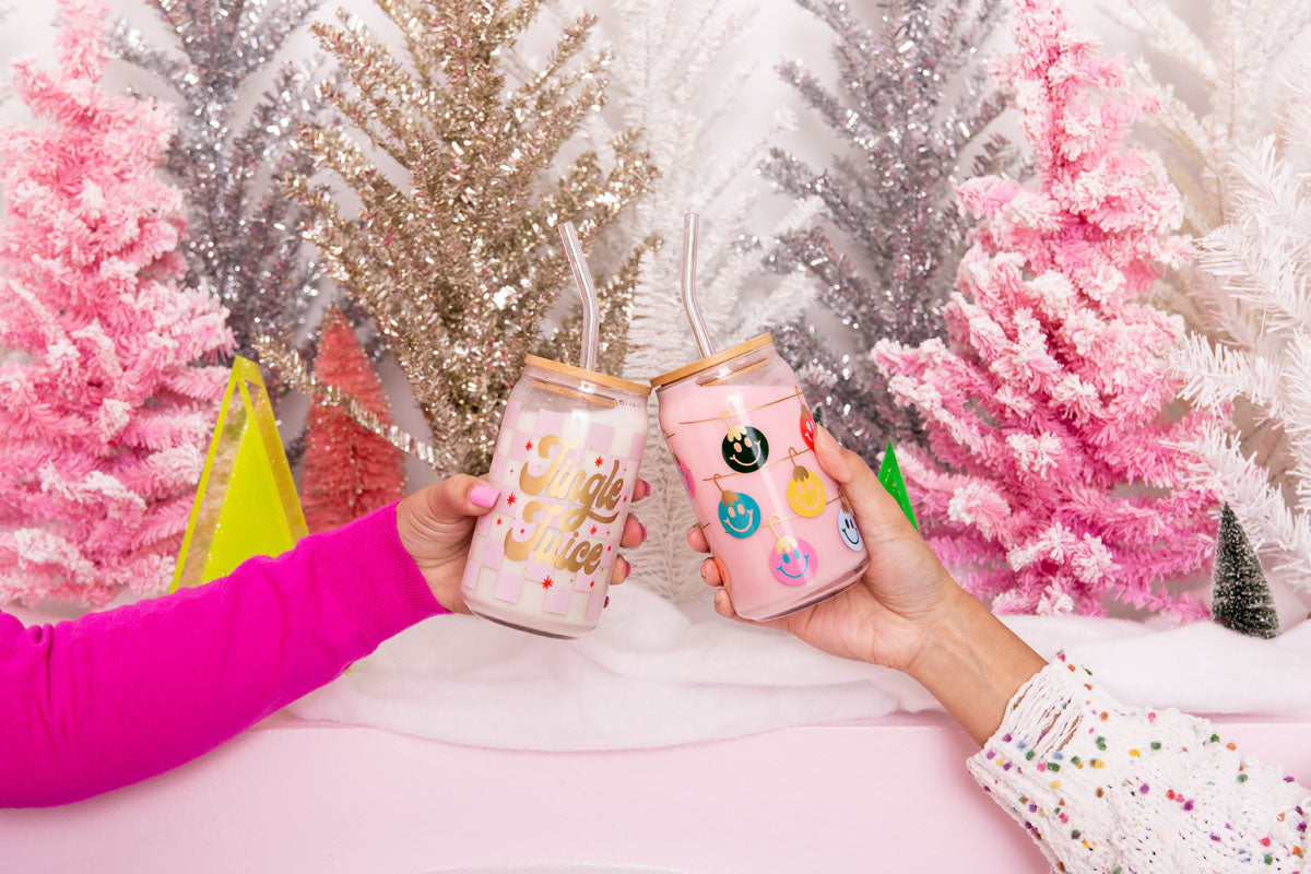 Holiday Can Glass w/Lid + Straw– Talking Out Of Turn