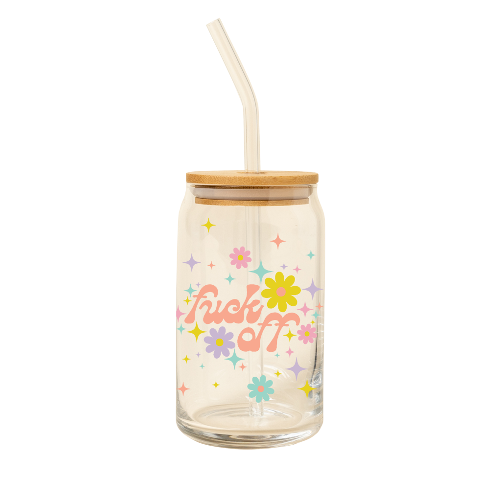 Can Glass w/ Lid + Straw– Talking Out Of Turn