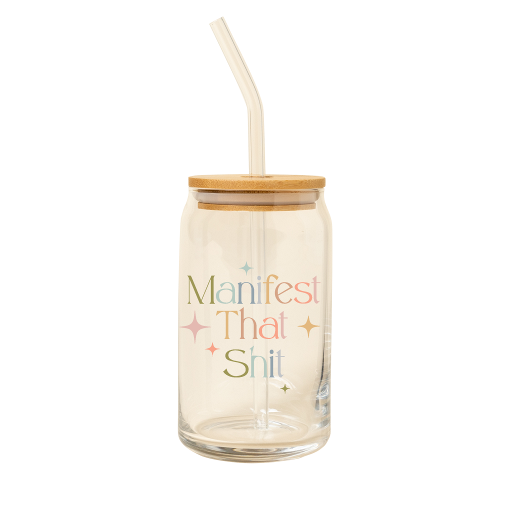 Can Glass w/ Lid + Straw– Talking Out Of Turn