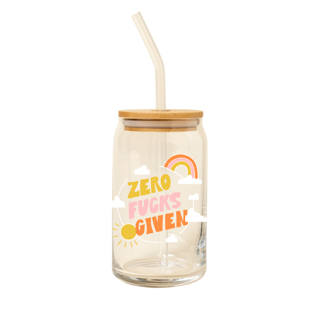 Can Glass w/ Lid + Straw– Talking Out Of Turn