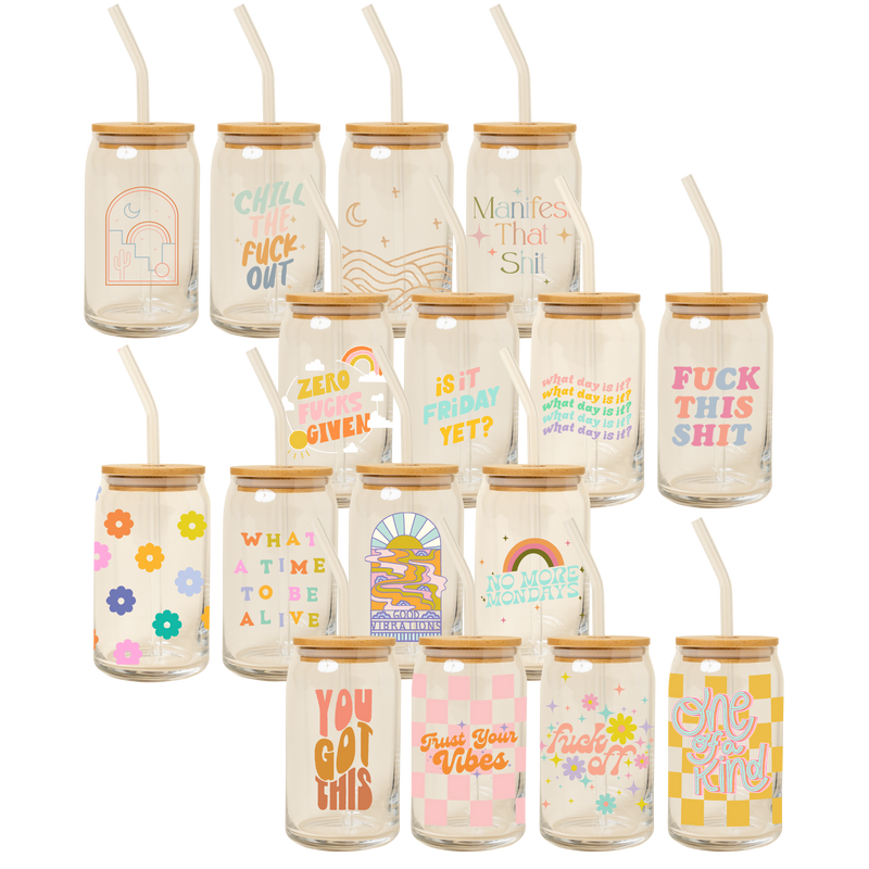 Can Glass w/ Lid + Straw– Talking Out Of Turn